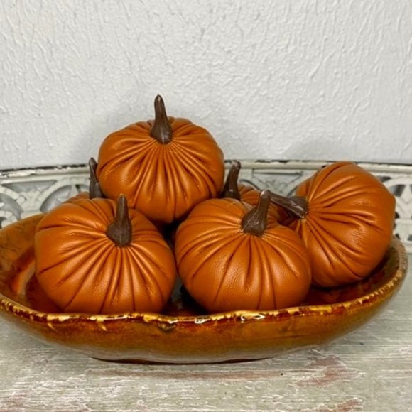 Robert Stanley | Holiday | 6 Robert Stanley Mini Faux Leather Pumpkins | Poshmark